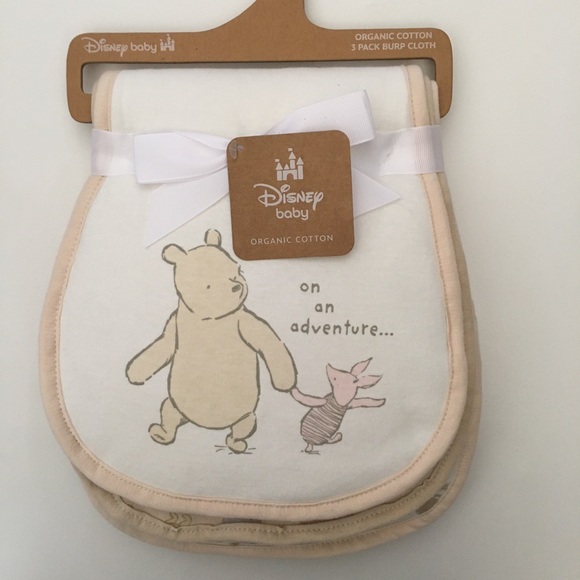 Disney | Accessories | New Burp Cloths Organic Cotton 3 Pack Winnie The ...